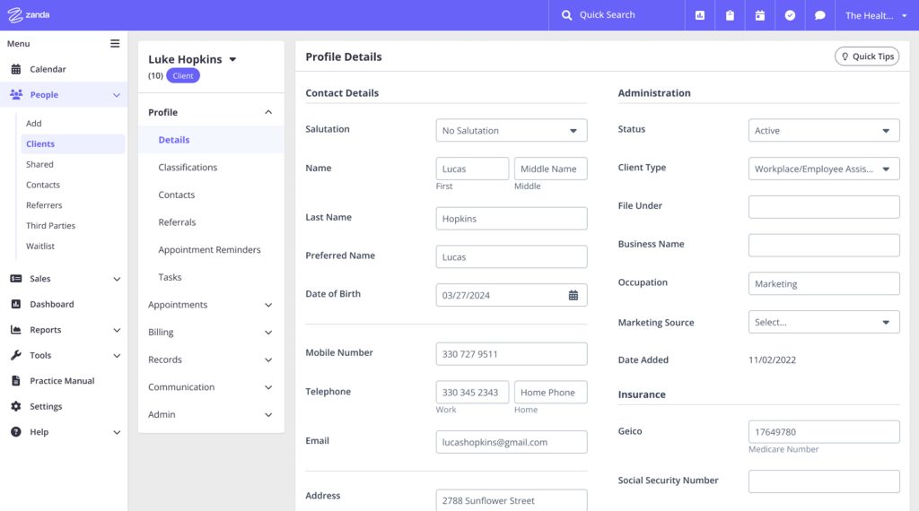 Client Management for Health Clinics | Practice Management Software